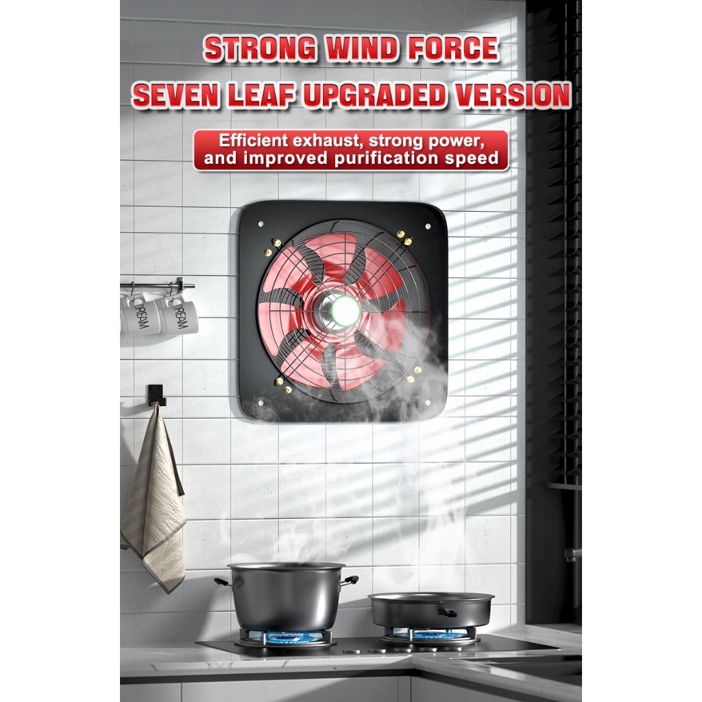 Exhaust Fan 8/10/12/14/16/20 inches 7 leaf Wall Style Industrial Light ...