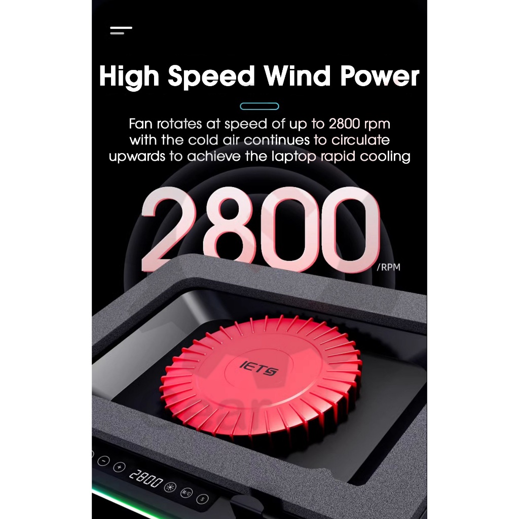 IETS GT600 Laptop Cooling Pad at 2800RPM, 3 USB Hub, 14cm Big Fan ...