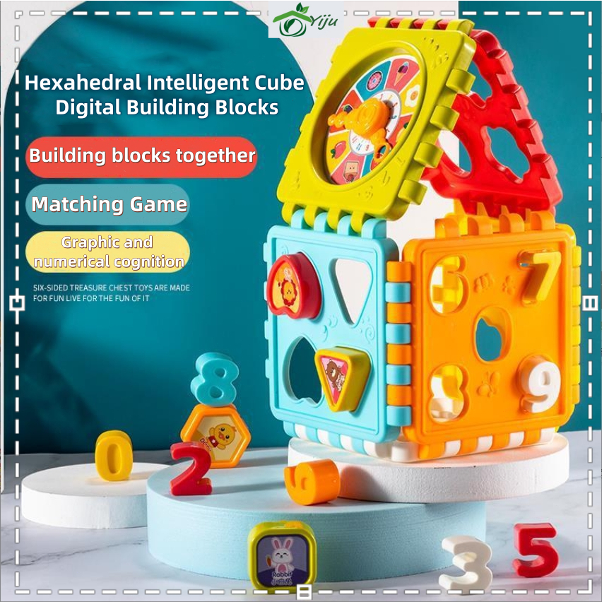 [READY STOCK] 6 in 1 Child Learning Cube Baby Activity Cube Toy Six ...