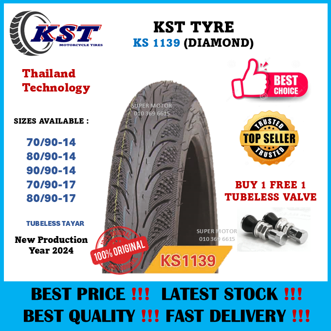 TAYAR MOTOR 70/90-17 & 80/90-17 TUBELESS TYRE BUNGA TT / BUNGA 100 ...