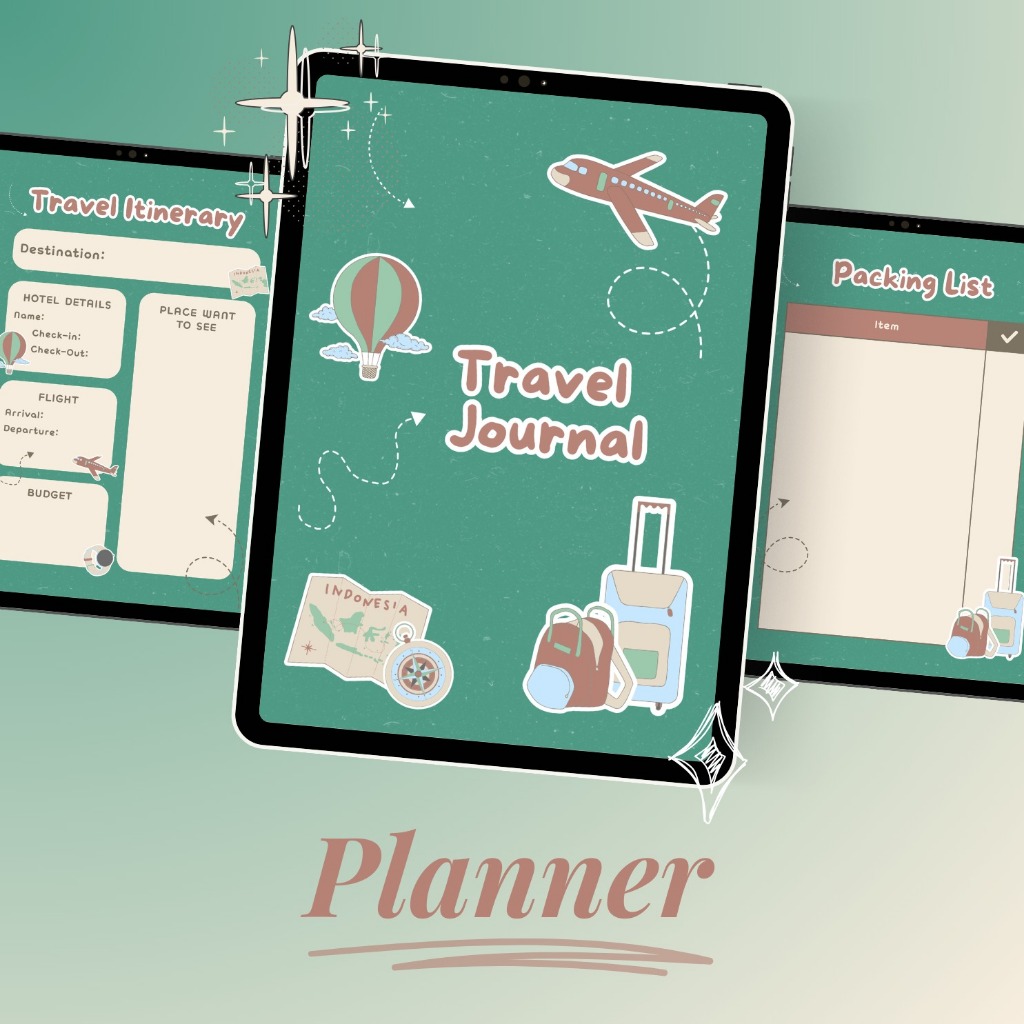 [PLANNER] travel plan journey journal holiday itinerary digital tosco ...
