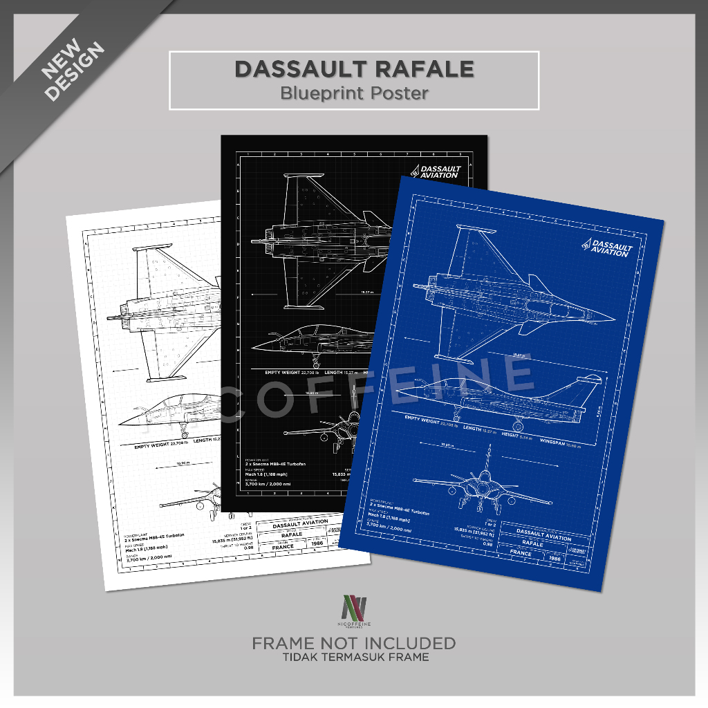 [Poster Only] Dassault Rafale Military Fighter Jet Minimal Aircraft ...