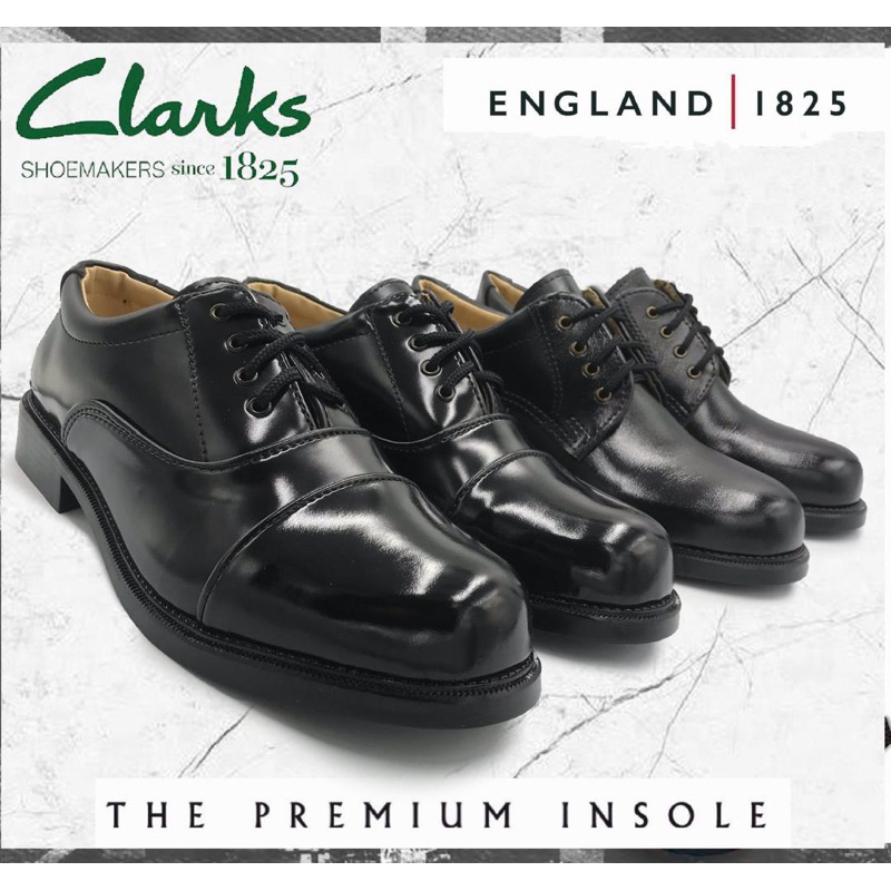 Premium Quality Classic Clarks Formal Black Leather Glossy Office Shoes ...