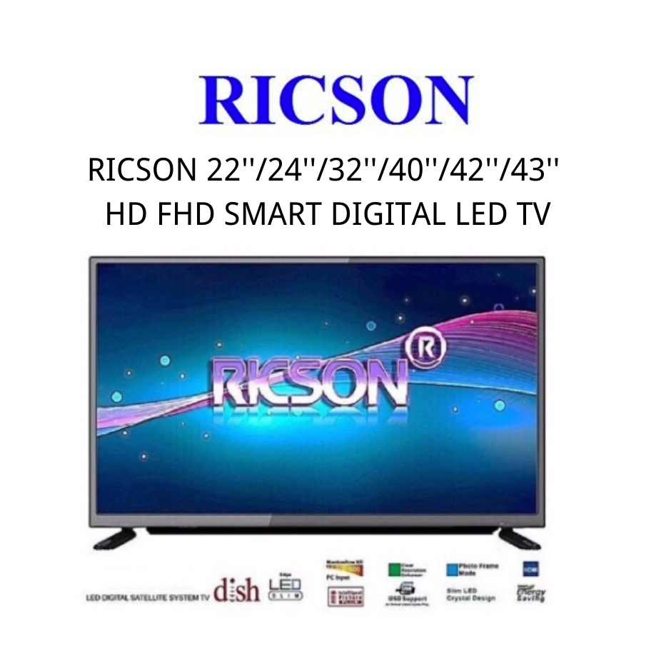 RICSON 22''/24''/32''/40''/42''/43'' HD FHD SMART DIGITAL LED TV ...