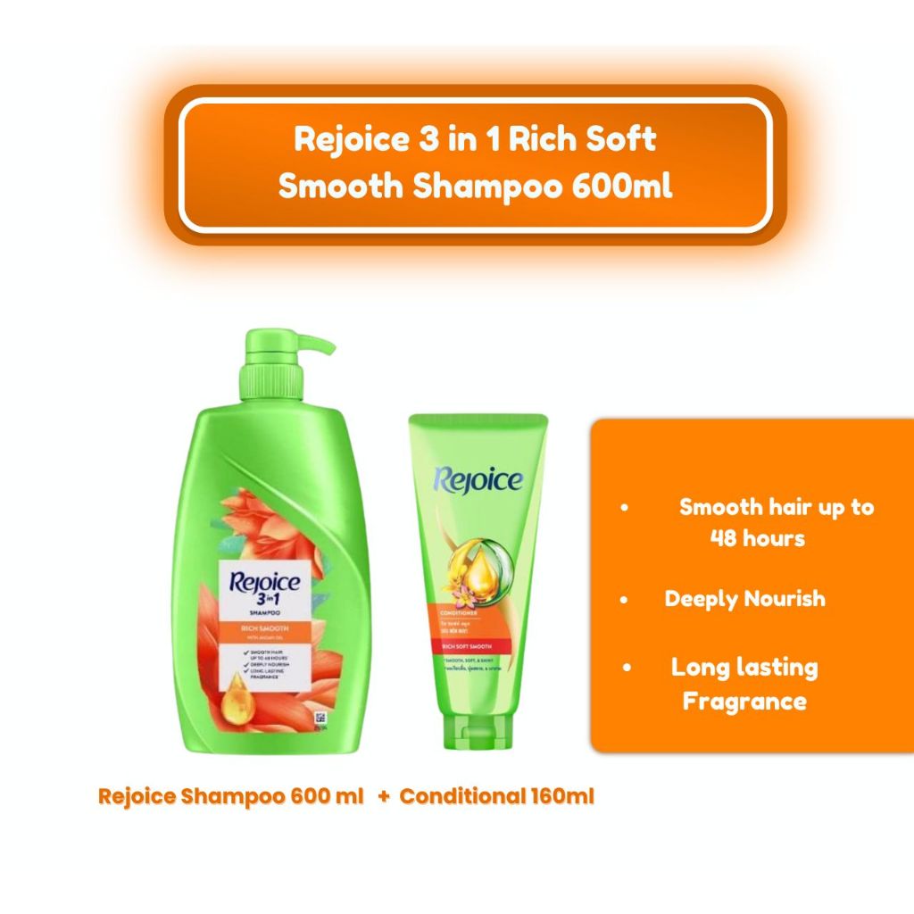 Rejoice Shampoo Rich Soft Smooth / Rejoice Rich Soft Smooth Conditioner | Shopee Malaysia