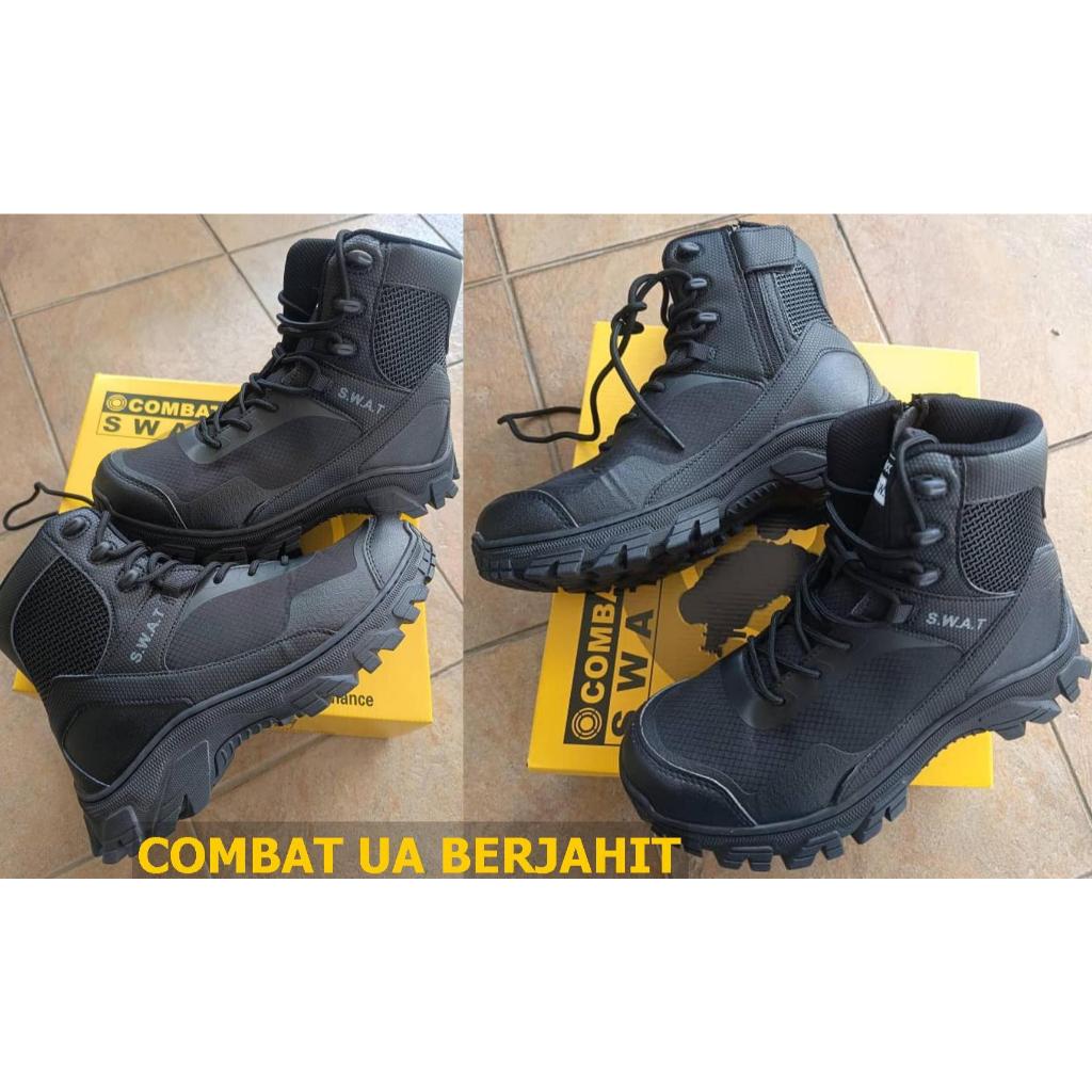 Kasut Kulit Swat Leather Boots Combat Boots Kasut Operasi Unisex ...