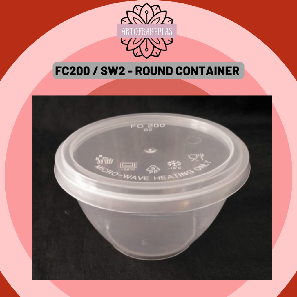 Round Container FC200 SW2 {50PCS} / Disposable Plastic Food Container ...