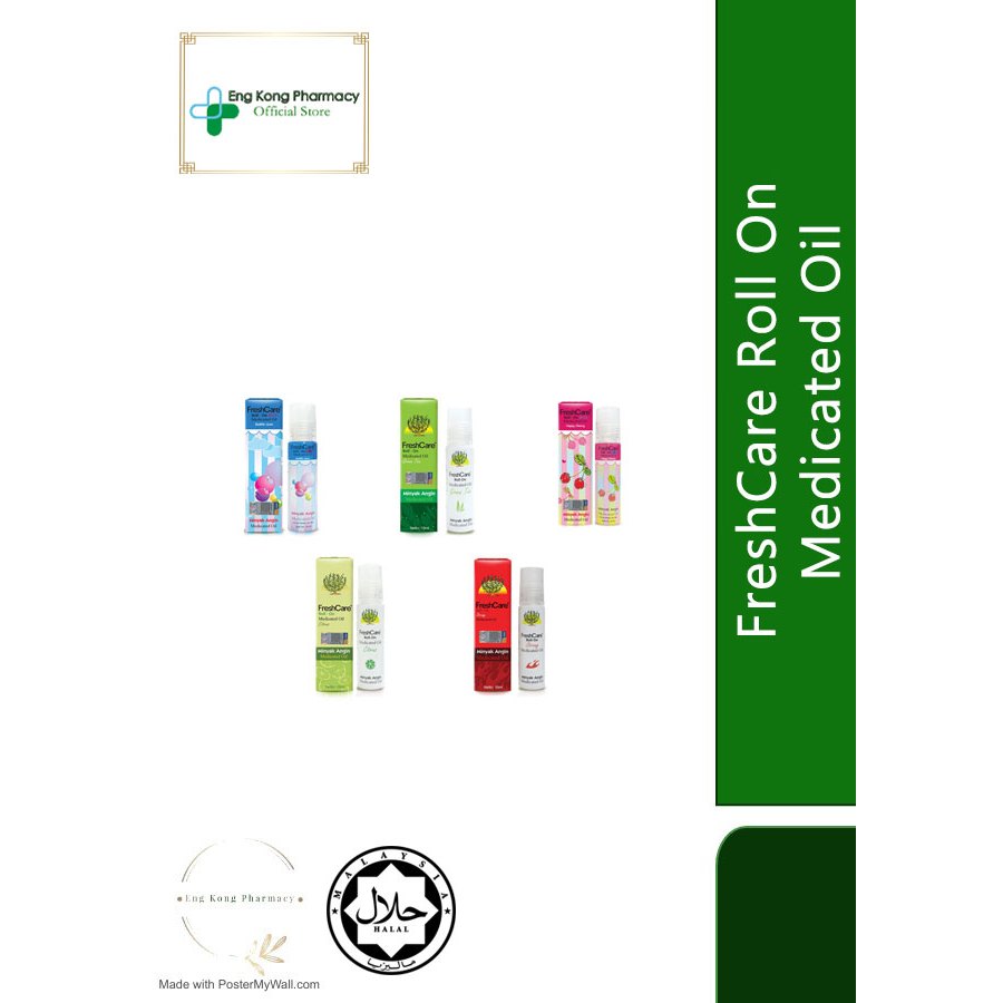 FRESHCARE® ROLL-ON MEDICATED OIL 10ML (BUBBLEGUM/CITRUS/GREEN TEA/HAPPY ...