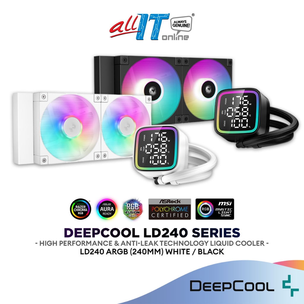 DeepCool LD240 ARGB High-Performance 240mm Digital AiO CPU Cooler | Intel & AMD CPU Liquid ...