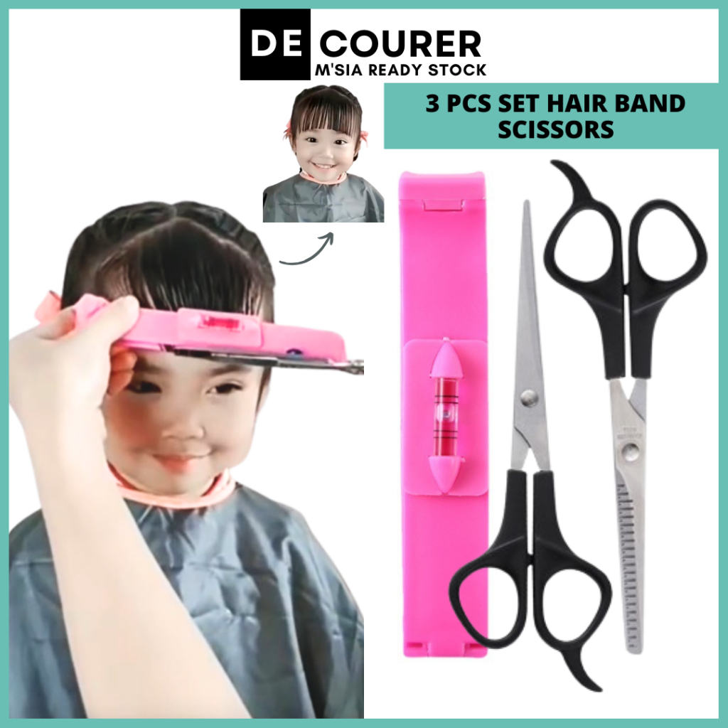 3pcs Korean Hair Bang Clip Scissor Cut Salon Trimmer Cutter Clipper ...