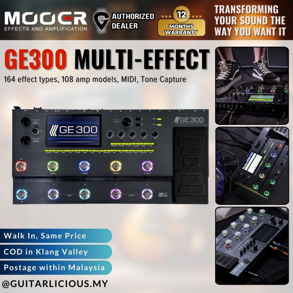 Mooer GE300 Amp Modelling Processor Synth Pedal Guitar Multi Effects ( GE 300 / GE-300 ...