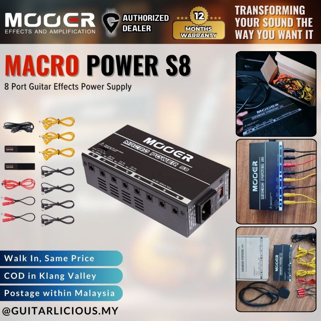 Mooer Macro Power S8, 8 Ports Effects Power Supplies for Guitar Effect ...