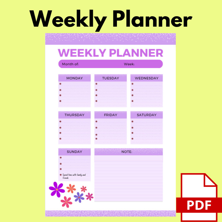 [TRK7] Weekly planner for everyone | Shopee Malaysia