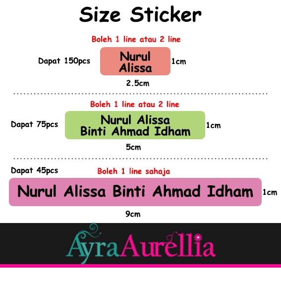 150 pcs WATERPROOF Sticker Nama Pastel Color | Shopee Malaysia
