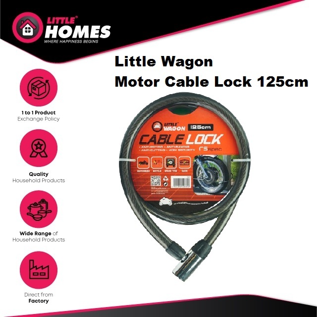 125cm Universal Anti-Theft Bike Lock Portable Security Cable Lock ...