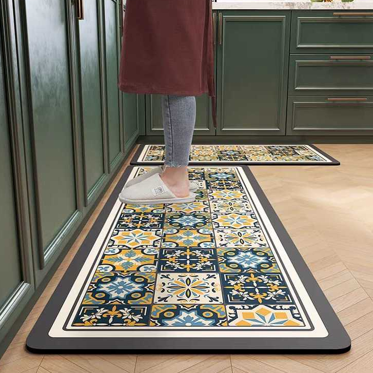 Jiaju Luxury Vintage French Kitchen Mat Floor Mat Quick Drying Anti ...