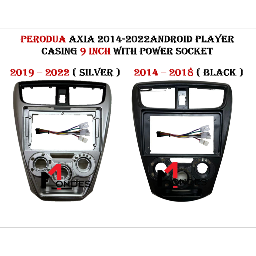 [AXIA SERIES] PERODUA AXIA 2014-2022 Android Player Casing 9" inch with ...