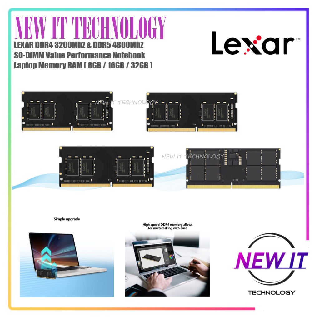 LEXAR DDR4 3200Mhz & DDR5 4800Mhz SO-DIMM Value Performance Notebook ...