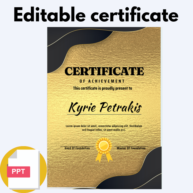 [CERT 1] Editable certification template in Power point | Shopee Malaysia