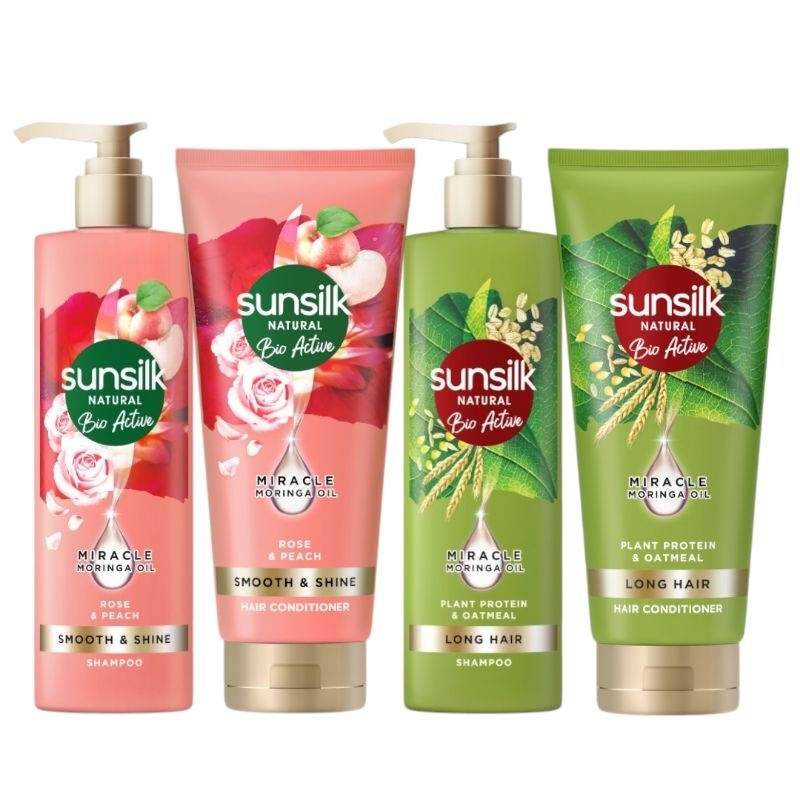 SUNSILK Natural Bio Active Long Hair Rose Peach Shampoo 330ml ...