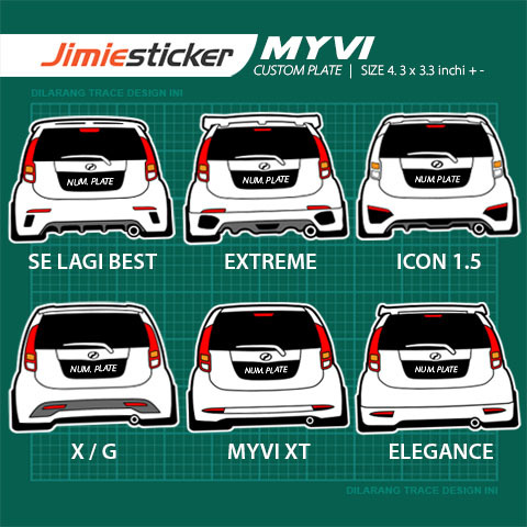 Sticker Kereta Perodua Myvi, Sticker Belakang, Custom Sticker, Car ...