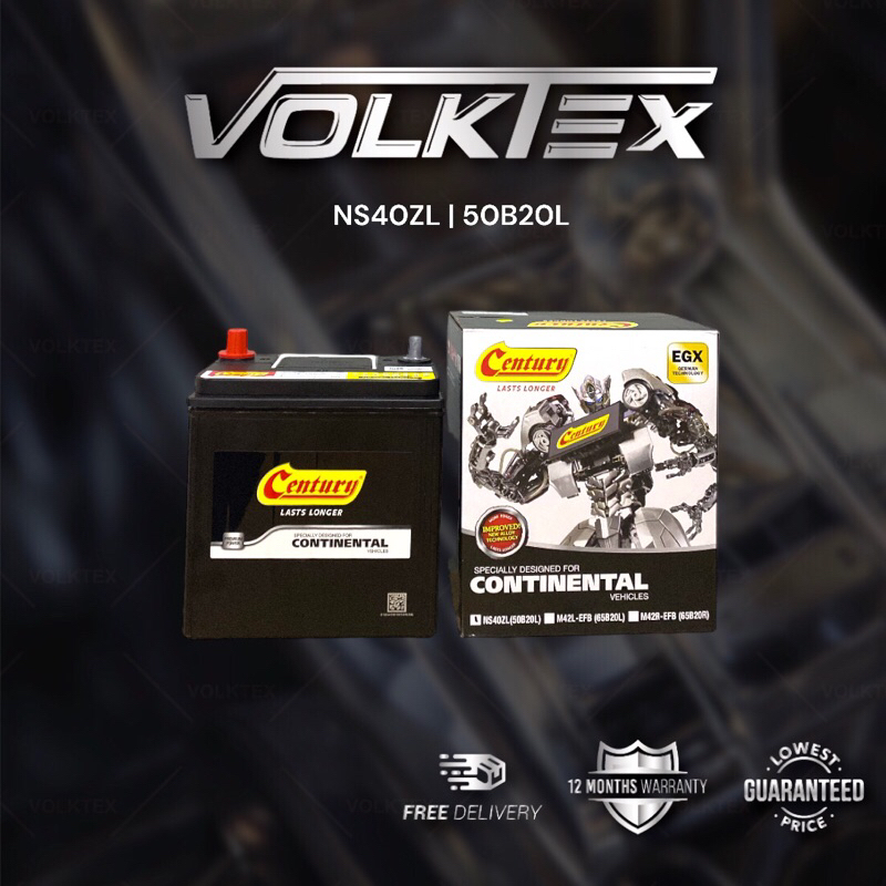 NS40ZL | 50B20L Century Continental Car Battery - Battery kereta Myvi ...