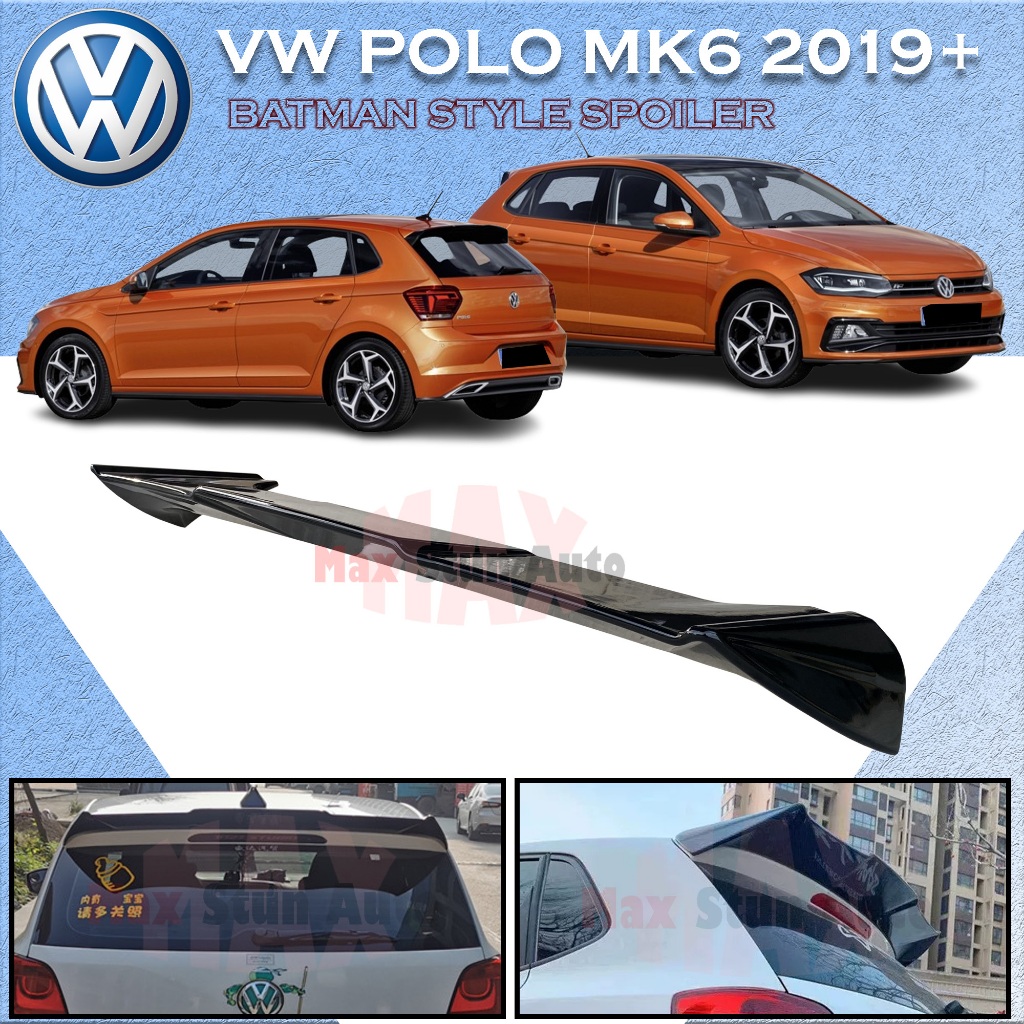 VOLKSWAGEN POLO MK6 2019+ BATMAN STYLE REAR ROOF SPOILER VW POLO ...