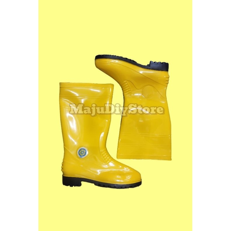 kasut getah tinggi kuning, rain boat 黄色塑胶水鞋 | Shopee Malaysia