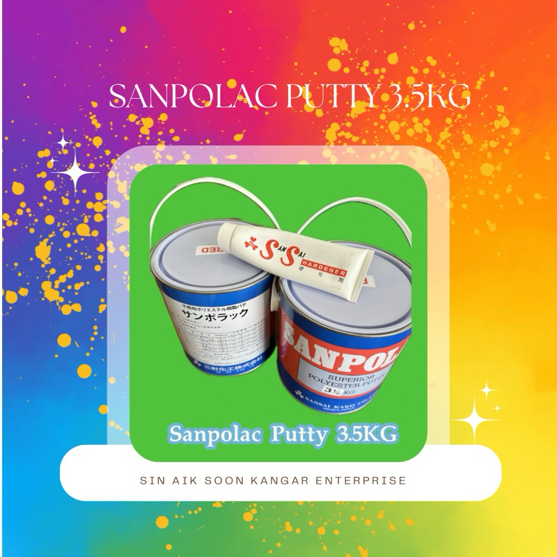 Sanpolac Putty Simen Kereta Cepat Kering Grey & Red 3.5KG Import Jepun ...