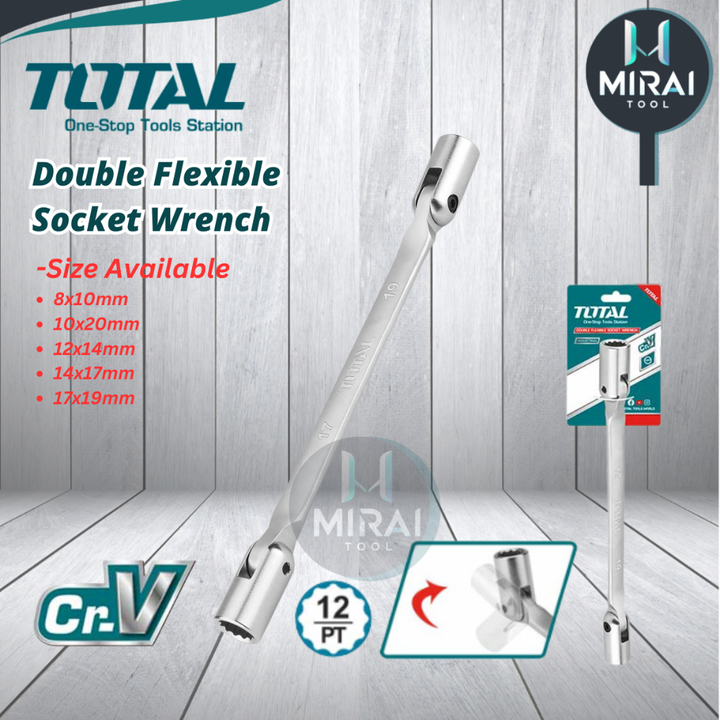 TOTAL Double Flexible Socket Wrench (Size :8-19mm) | Shopee Malaysia