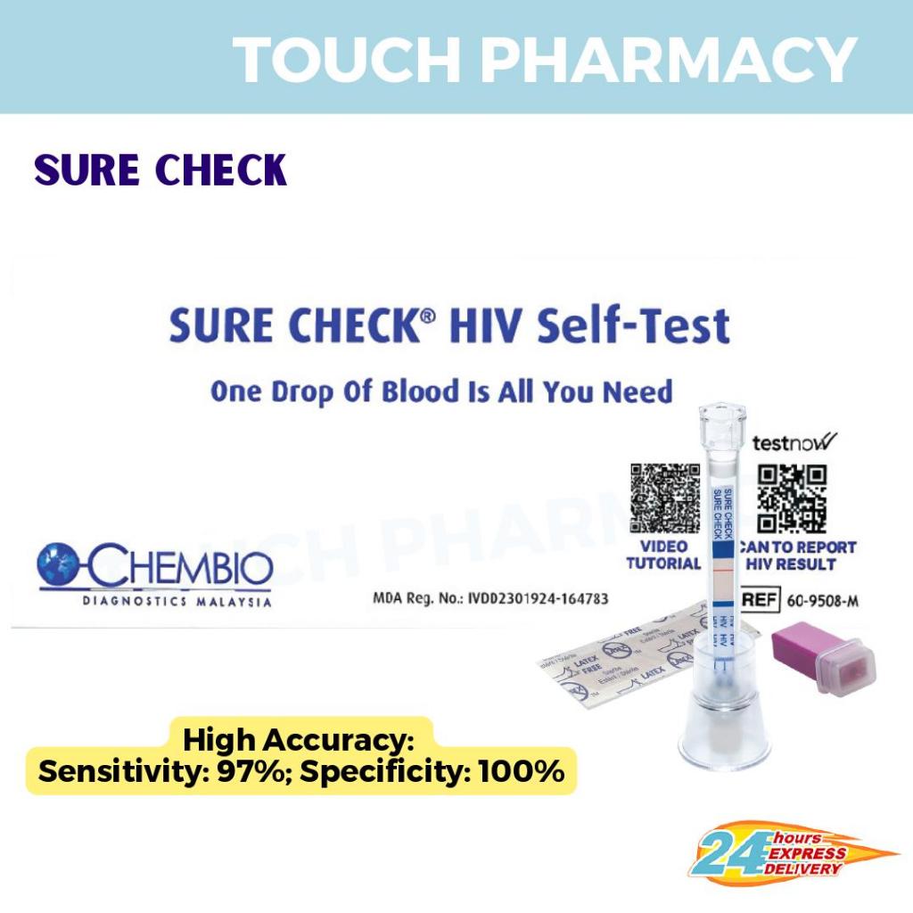 SURE CHECK Human Immunodeficiency Viruses Self Test Kit 1's BOX ...