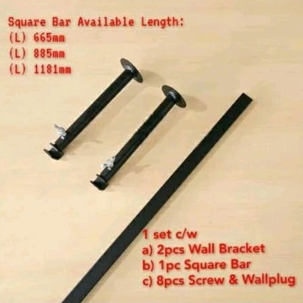 Besi Petak / Cloth Hanger / Wall Cloth Hanger / Penyangkut Besi Baju ...