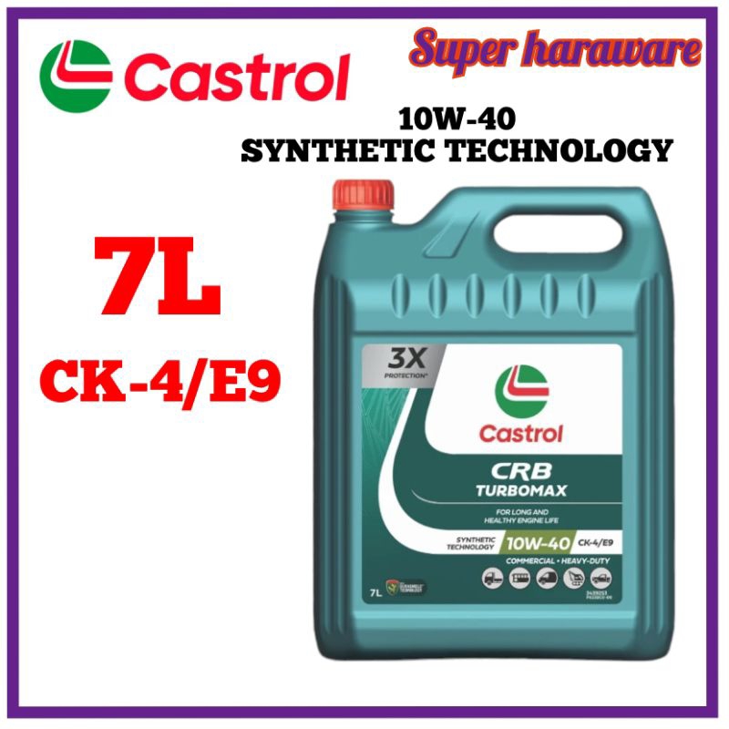 Castrol CRB Turbomax 10W-40 (7L) CK-4/E9 Commercial Heavy Duty Diesel Engine Oil/minyak hitam ...