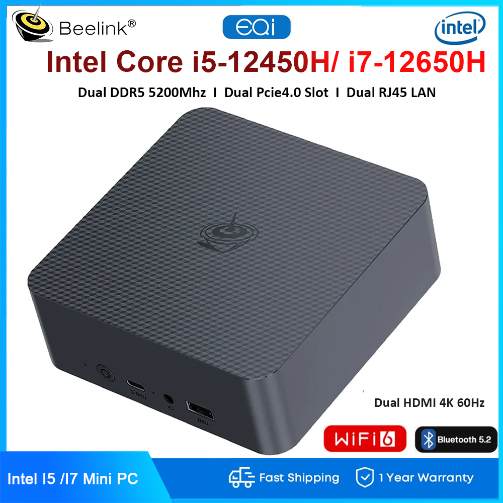 Beelink EQI12 Mini PC Intel Core 1220P i5-12450H i7-12650H RAM 24GB ...