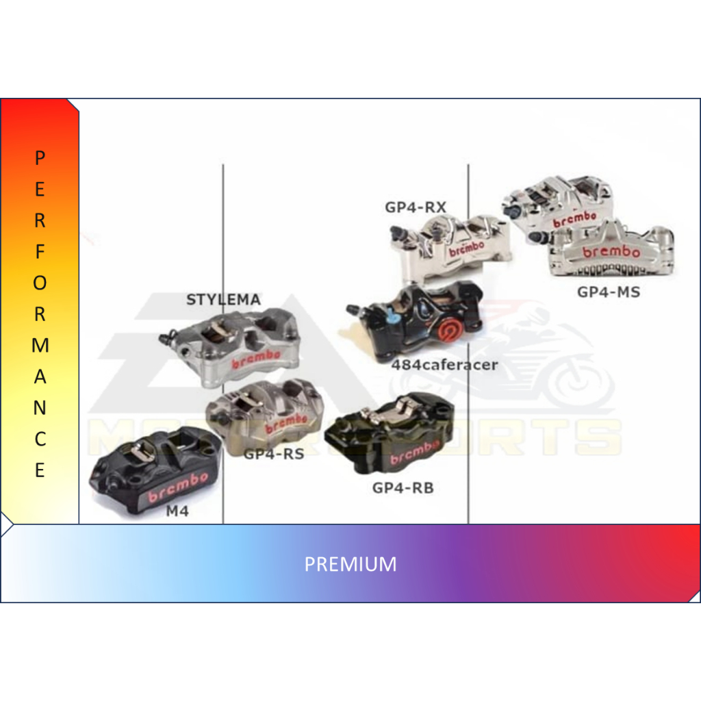 Original Brembo radial mount brake caliper 4pot GP4-MS/ RX/ RB/ RS ...