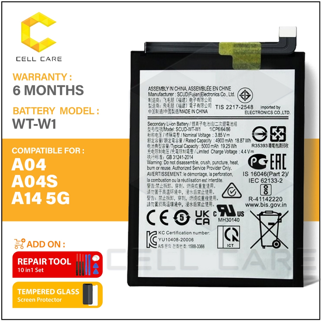 Battery Compatible SAMSUNG A04 A045F / A14 5G A146P Battery WT-W1 ...