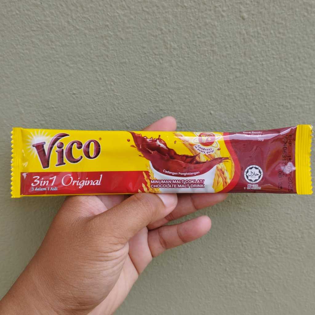 VICO 3 in 1 Original Chocolate Malt Drink Minuman Coklat Asli 32gram ...
