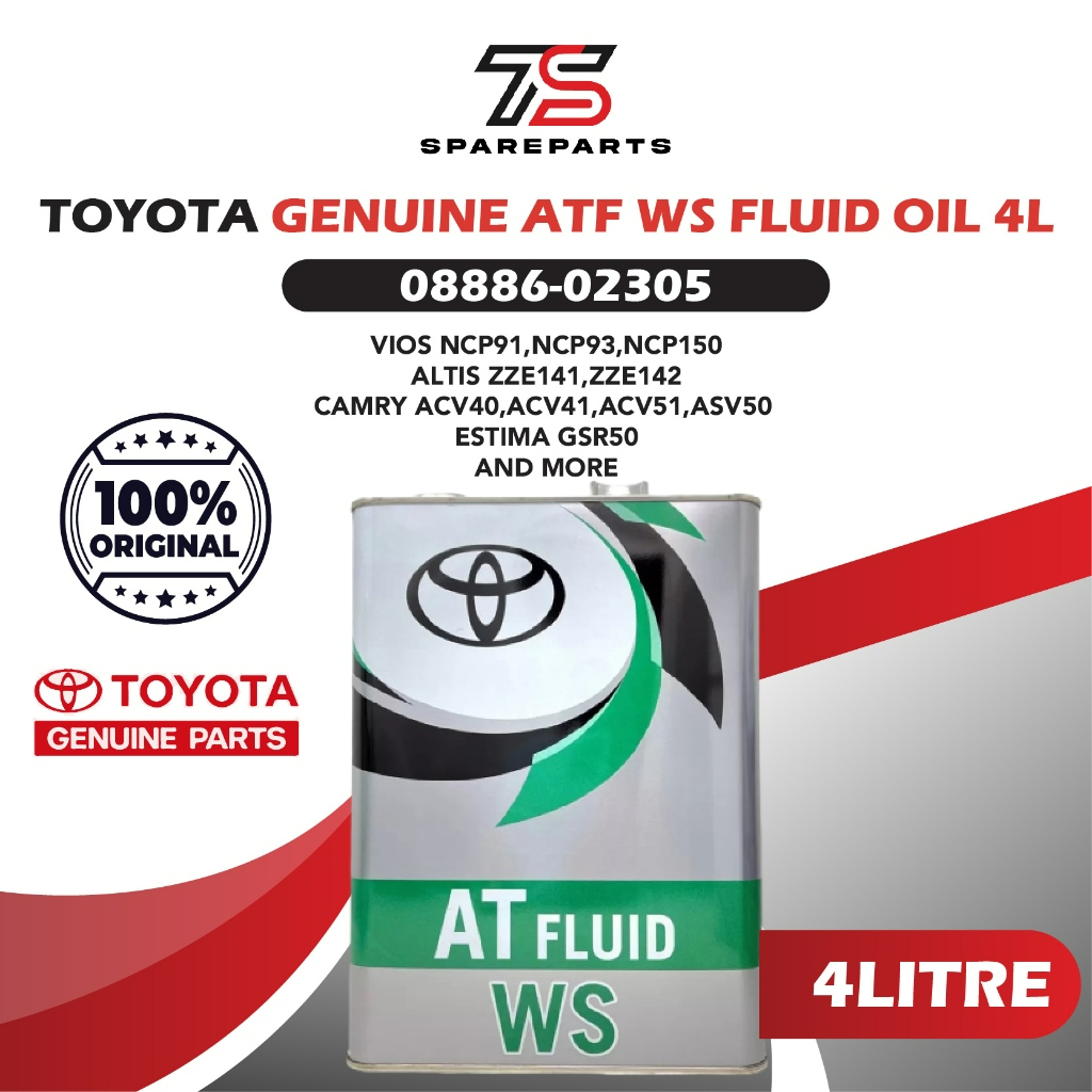 08886-02305 Toyota Genuine ATF WS Fluid Oil 4L (Imported from Japan ...