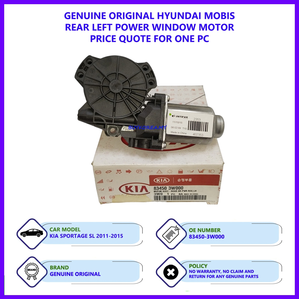 Kia Sportage SL 2011-2015 Genuine Original Rear Power Window Motor ...