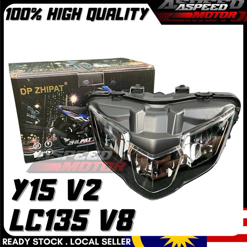 LAMPU DEPAN LED LC135 LC V1 V8 Y15 V1 V2 LAGENDA 115ZR 125ZR EX5 SYM VF3i HEAD LAMP DP ZHIPAT ...