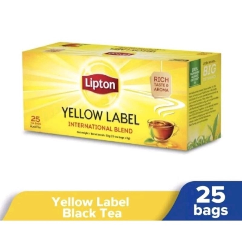 LIPTON YELLOW LABEL BLACK TEA 25 TEABAGS X 2 g | Shopee Malaysia