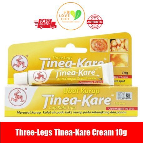 EXP 02/2027 Three legs (3 legs) Tine-Kare Cream Anti-fungal 10g ...