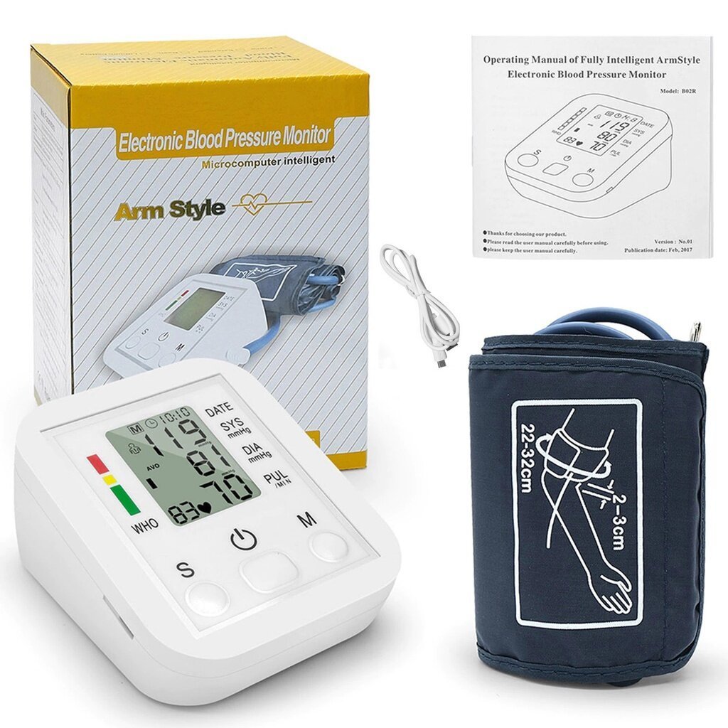 Digital Arm BP Blood Pressure Monitor Automatic Tensiometer Tonometer ...