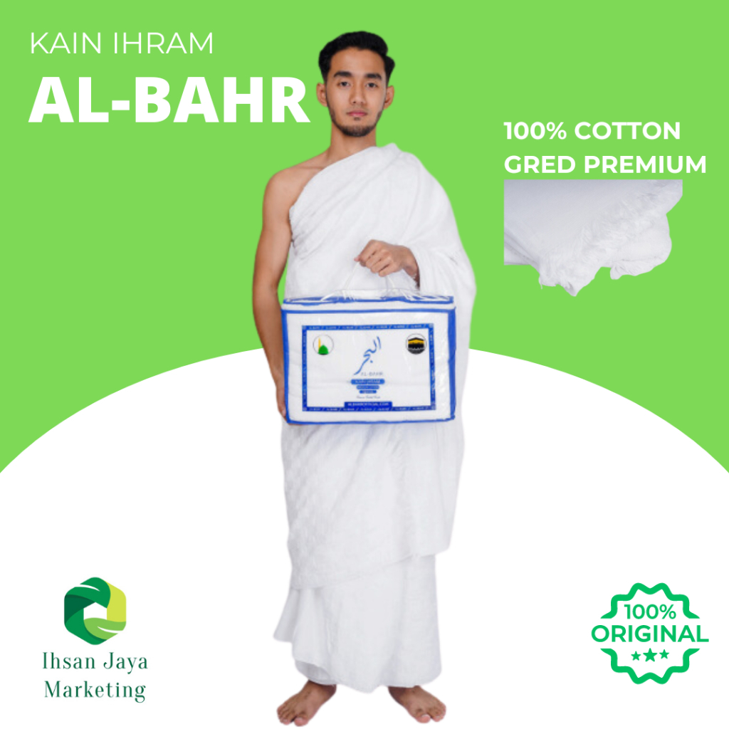 Premium Kain Ihram 100% Cotton Original Al-Bahr - IHRAM HAJI UMRAH KAIN ...