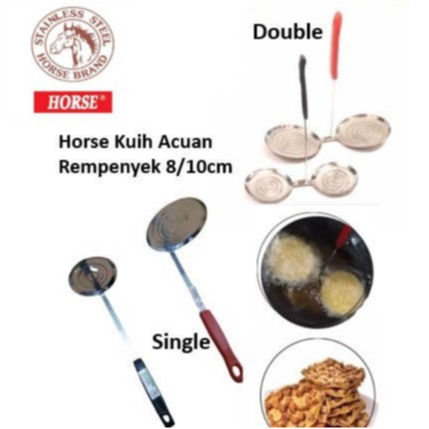 HORSE Acuan Rempeyek Kuih Peyek Stainless Steel Single Double Rempeyek ...