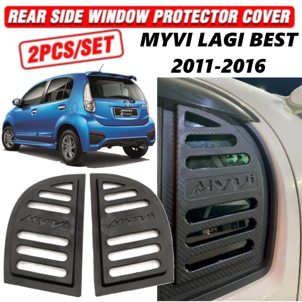 Myvi Lagi Best Window Cover 3D Carbon Rear Triangle Windscreen Visor ...