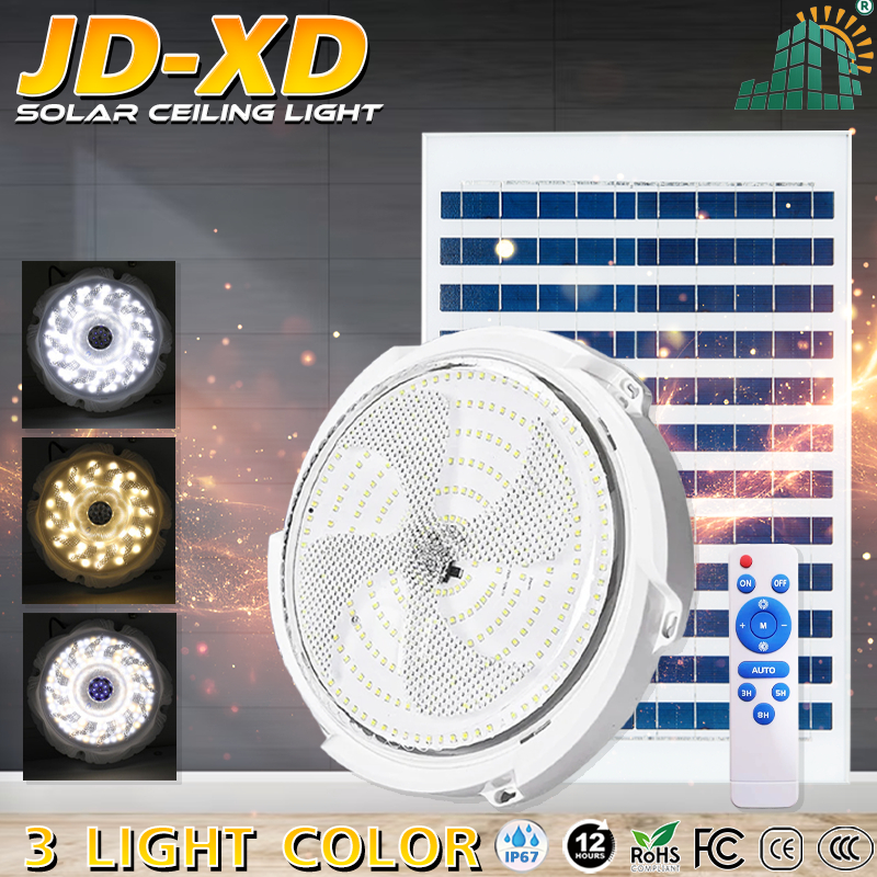 [FREE GIFT!] JD 1000W solar Ceiling Light LED spotlight Emergency Light ...