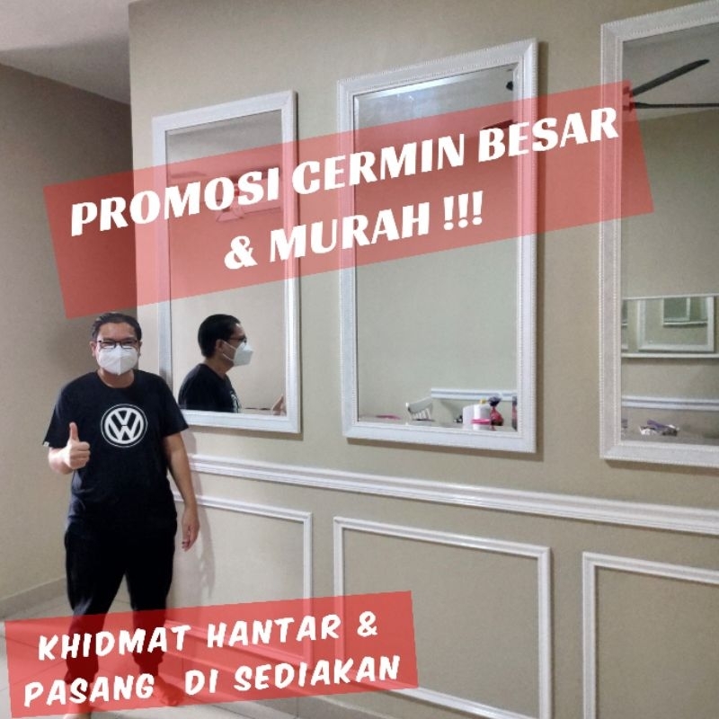 CERMIN DINDING BESAR MURAH DECO (READY STOK) / BIG LARGE WALL MIRROR ...
