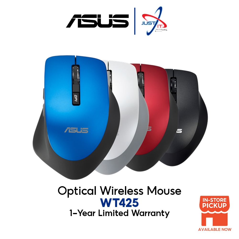 ASUS WT425 ERGONOMIC DESIGN OPTICAL WIRELESS MOUSE - BLACK | Shopee ...