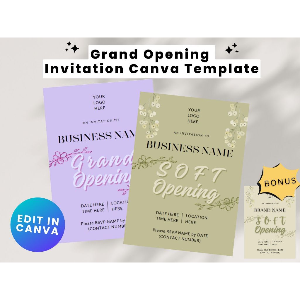 [BOLEH EDIT] [EDITABLE] Business Grand Opening/Soft Launch Invitation ...
